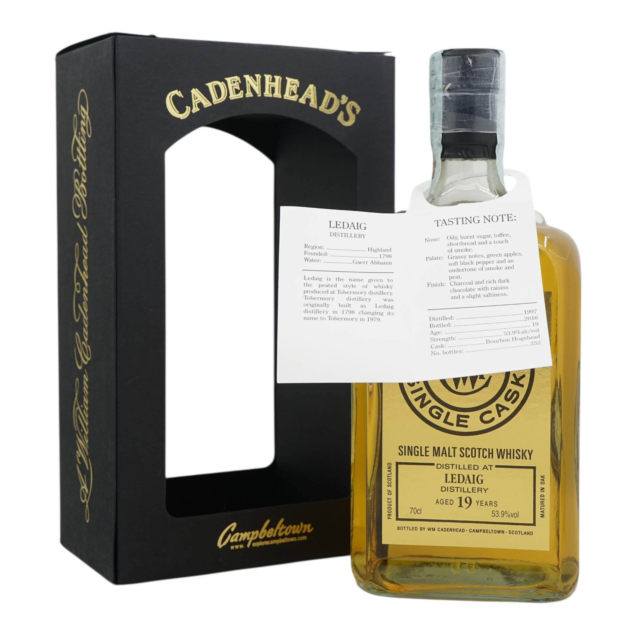 Ledaig 1997/2016 19 Year Old Single Cask Cadenhead's 53.9% | Gommone