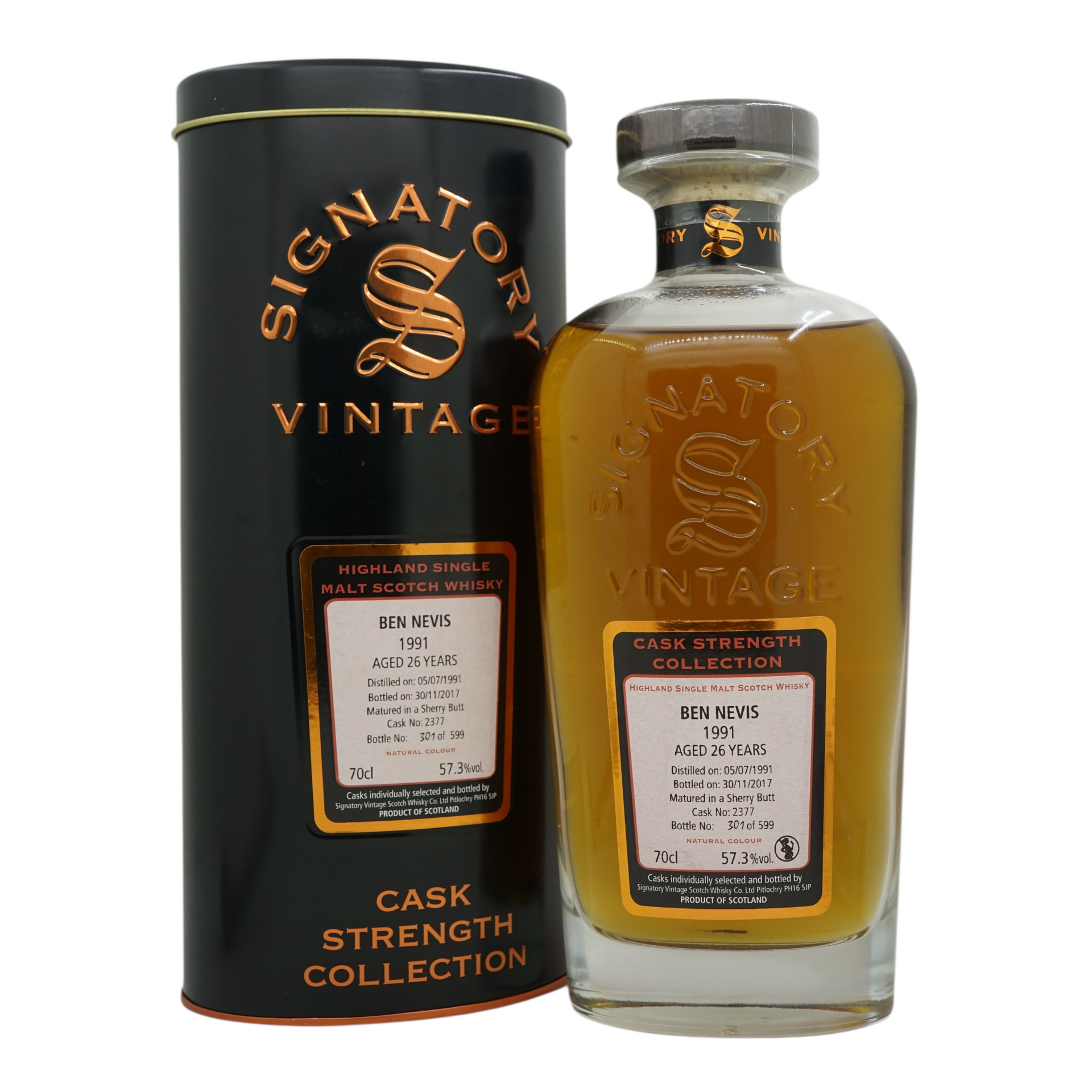 Ben Nevis 1991/2017 26 Year Old Cask Strength Collection Signatory Vin | Gommone